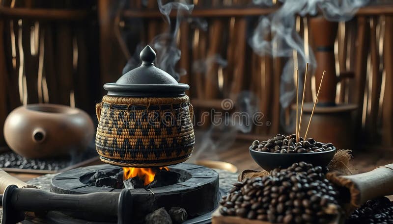 Ethiopian Jebena Mockup for Coffee Rituals Stock Illustration ...