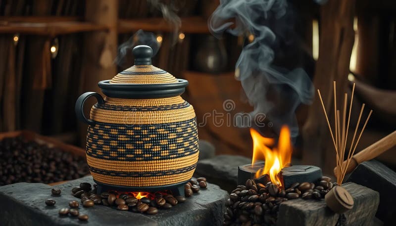 Ethiopian Jebena Mockup for Coffee Rituals Stock Illustration ...