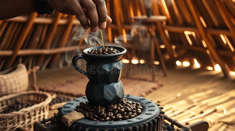 Ethiopian Jebena Mockup for Coffee Rituals Stock Illustration ...