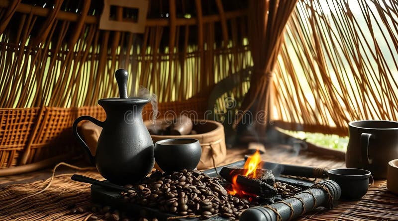 Ethiopian Jebena Mockup for Coffee Rituals Stock Illustration ...