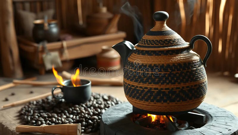 Ethiopian Jebena Mockup for Coffee Rituals Stock Illustration ...