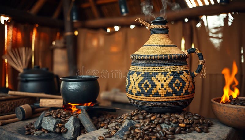 Ethiopian Jebena Mockup for Coffee Rituals Stock Illustration ...