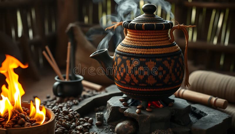 Ethiopian Jebena Mockup for Coffee Rituals Stock Illustration ...