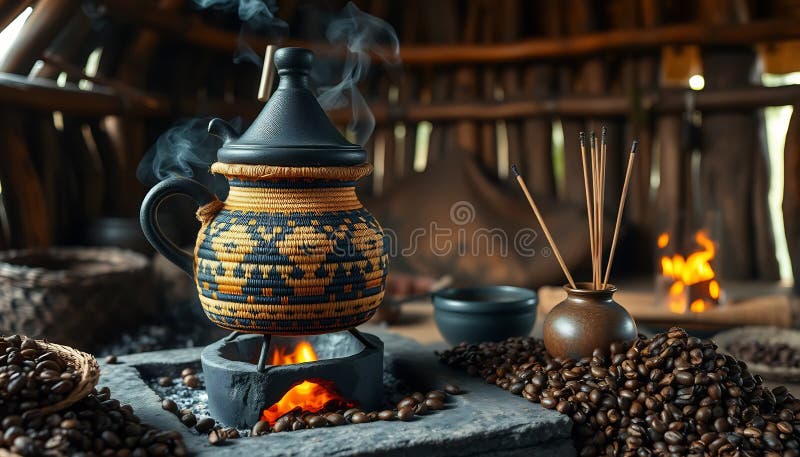 Ethiopian Jebena Mockup for Coffee Rituals Stock Illustration ...