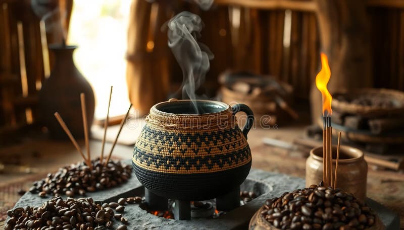 Ethiopian Jebena Mockup for Coffee Rituals Stock Illustration ...