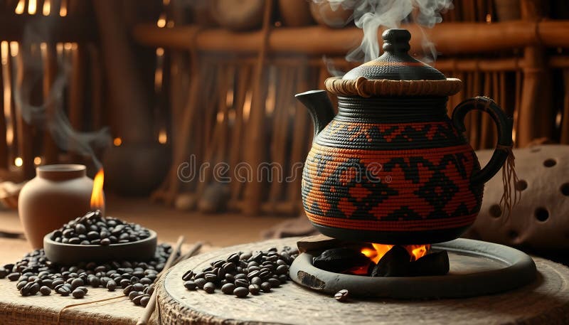 Ethiopian Jebena Mockup for Coffee Rituals Stock Illustration ...