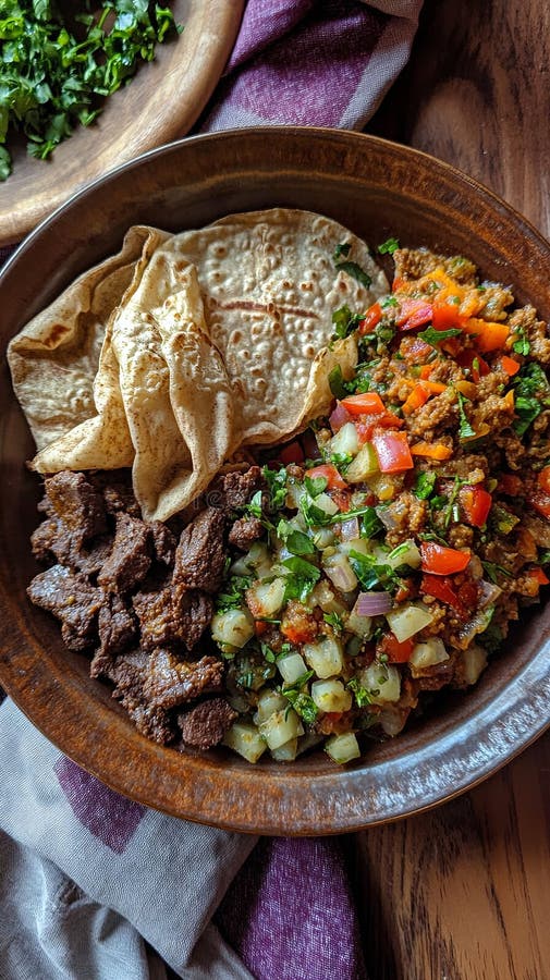Ethiopian Shiro with Injera. Stock Image - Image of bowl, meal: 391593297