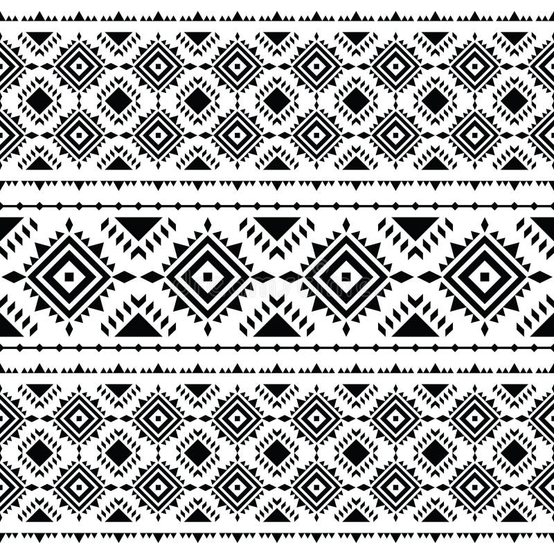 Ethnic Abstract Vector Illustration. Aztec and Navajo Seamless Tribe ...