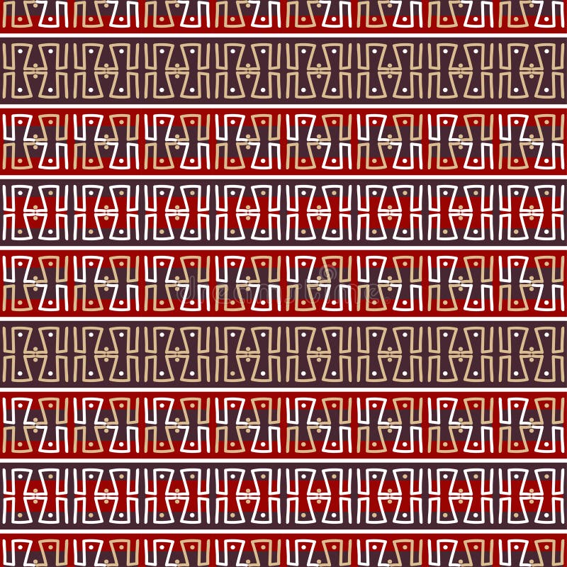 Ethnic African Pattern in Red-brown Tones Stock Illustration ...
