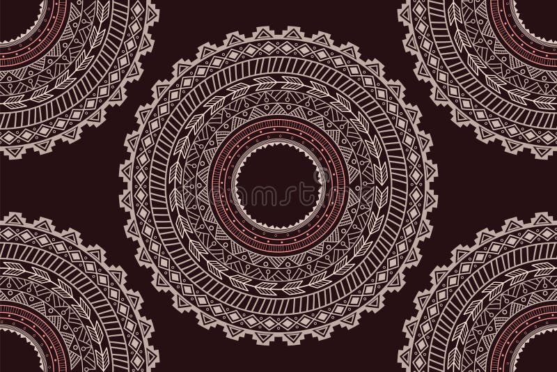 Ethnic Aztec Circle Ornament Seamless Pattern Stock Vector ...
