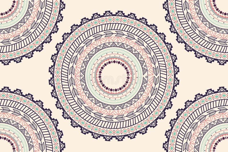 Ethnic Aztec Circle Ornament Seamless Pattern Stock Vector ...