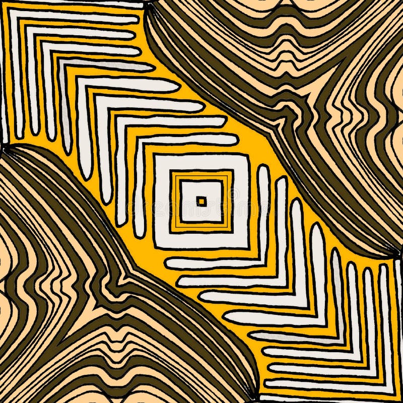 A Ethnic Geometric Pattern Design with Yellowcolor. Stock Illustration ...