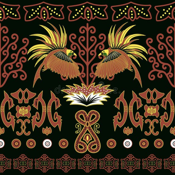 Ethnic Batik Papua Bird Pattern Stock Vector - Illustration of classic ...