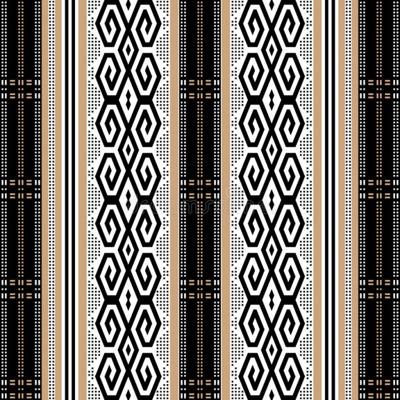 Ethnic Batik Tenun Fabric Pattern Stock Illustration - Illustration of ...
