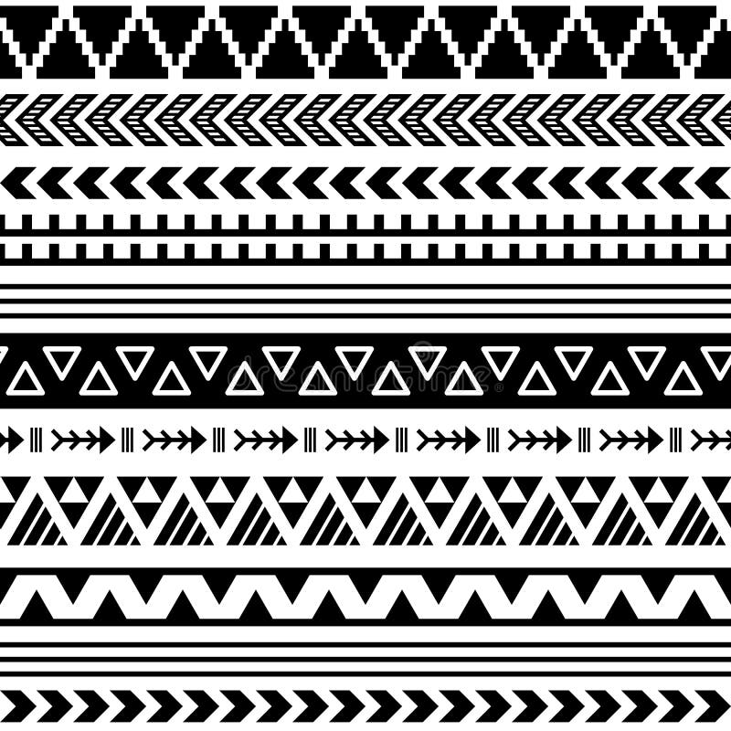 Ethnic Boho Tribal Indian Seamless Pattern Set. Stock Vector ...