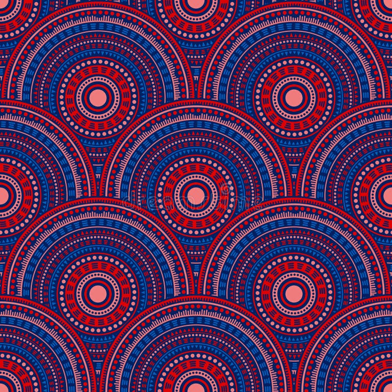 Ethnic Circle Shapes Seamless Geometric Pattern. Stock Vector ...