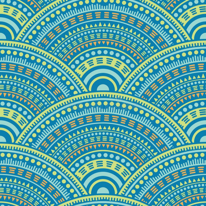 Ethnic Circle Shapes Seamless Geometric Pattern. Stock Vector ...