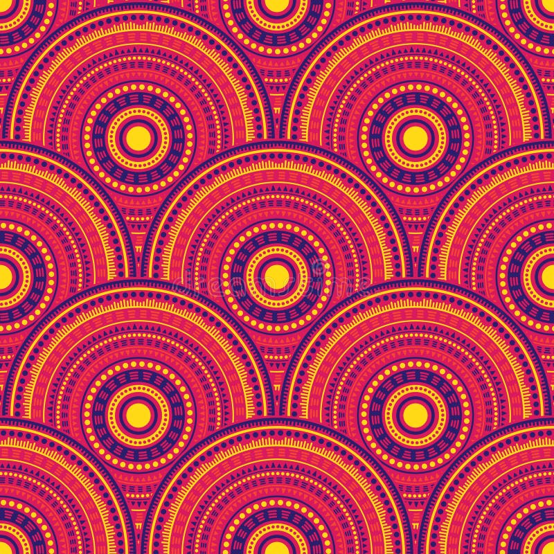 Ethnic Circle Shapes Seamless Geometric Pattern. Stock Vector ...