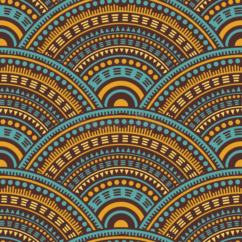 Ethnic Circle Shapes Seamless Geometric Pattern. Stock Vector ...