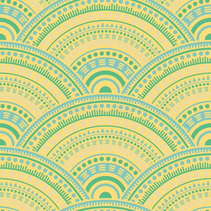 Ethnic Circle Shapes Seamless Geometric Pattern. Stock Vector ...