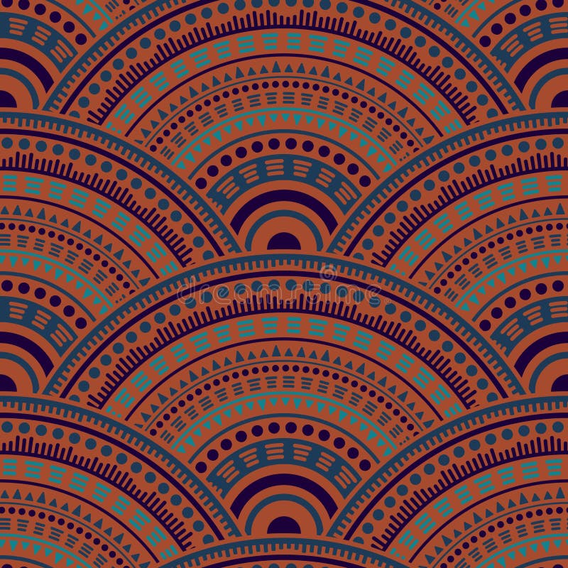 Ethnic Circle Shapes Seamless Geometric Pattern. Stock Vector ...