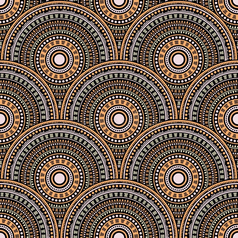 Ethnic Circle Shapes Seamless Geometric Pattern. Stock Vector ...