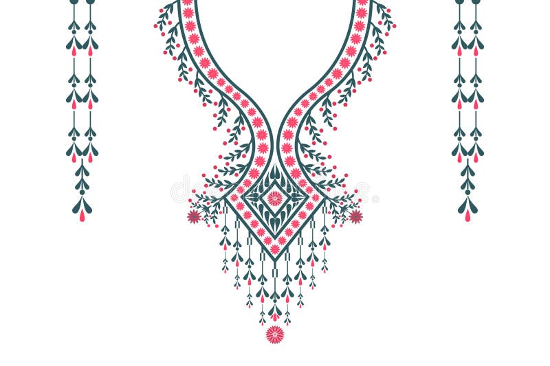 Ethnic Collar Lace Pattern Traditional. Stock Illustration ...