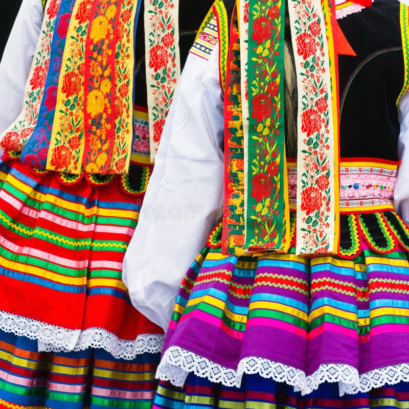 Ethnic costumes stock image. Image of colors, lowicz - 33768789