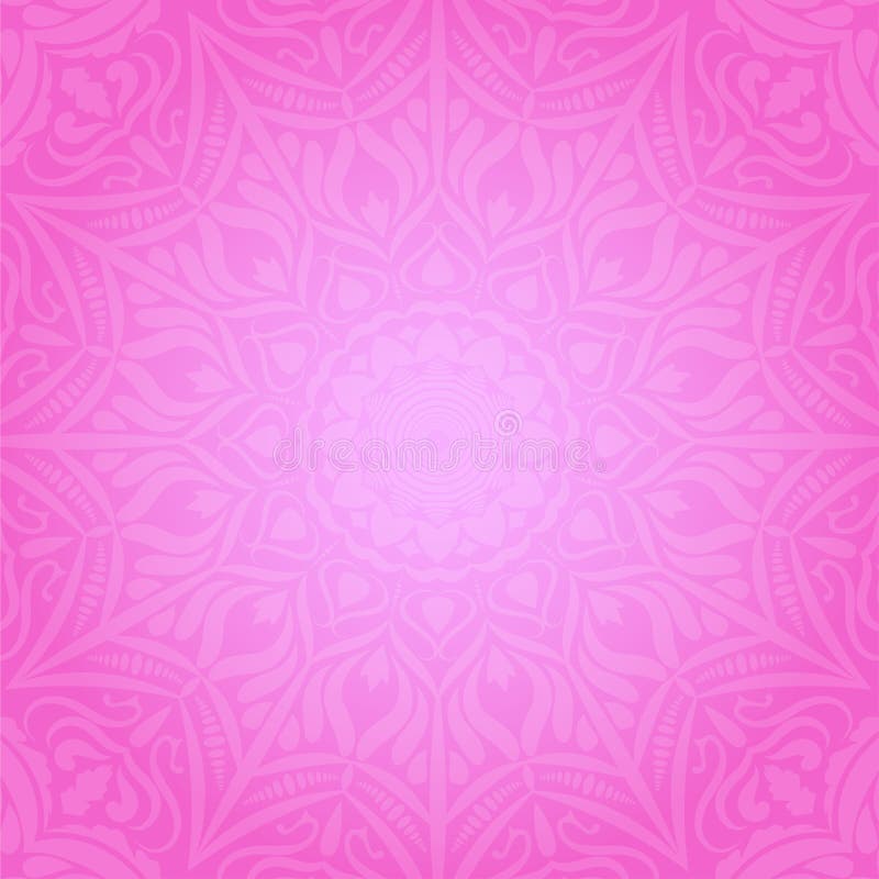 Ethnic Decorative Round Element Pink Soft Background Stock Vector ...