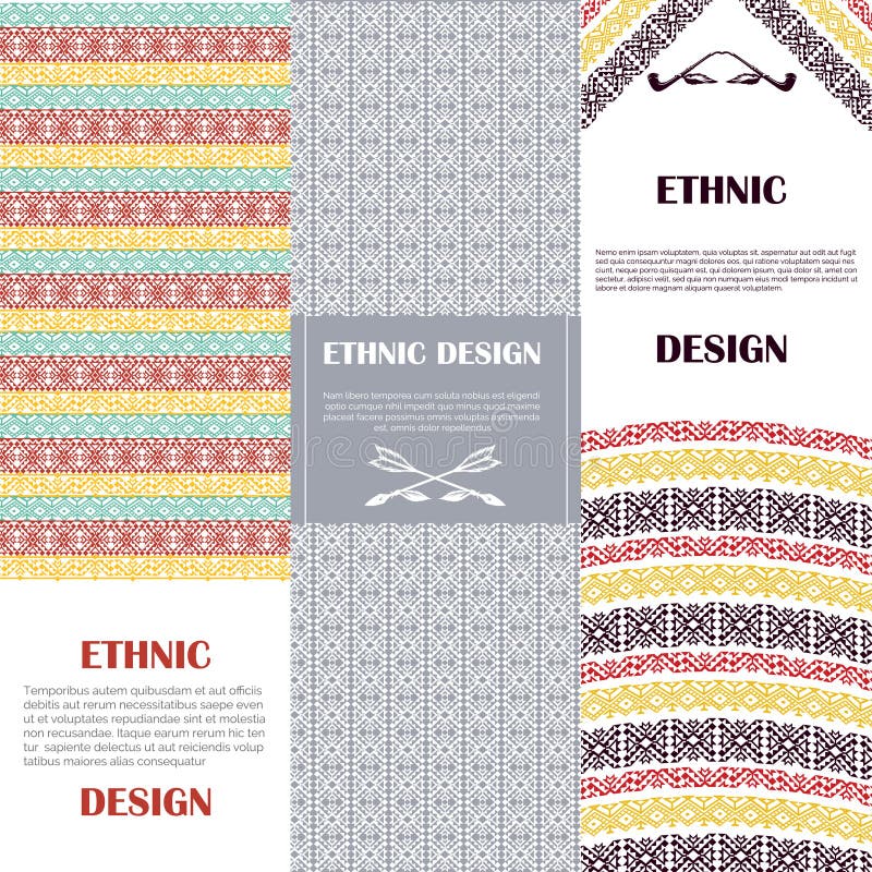 Ethnic design banners set stock vector. Illustration of geometric ...