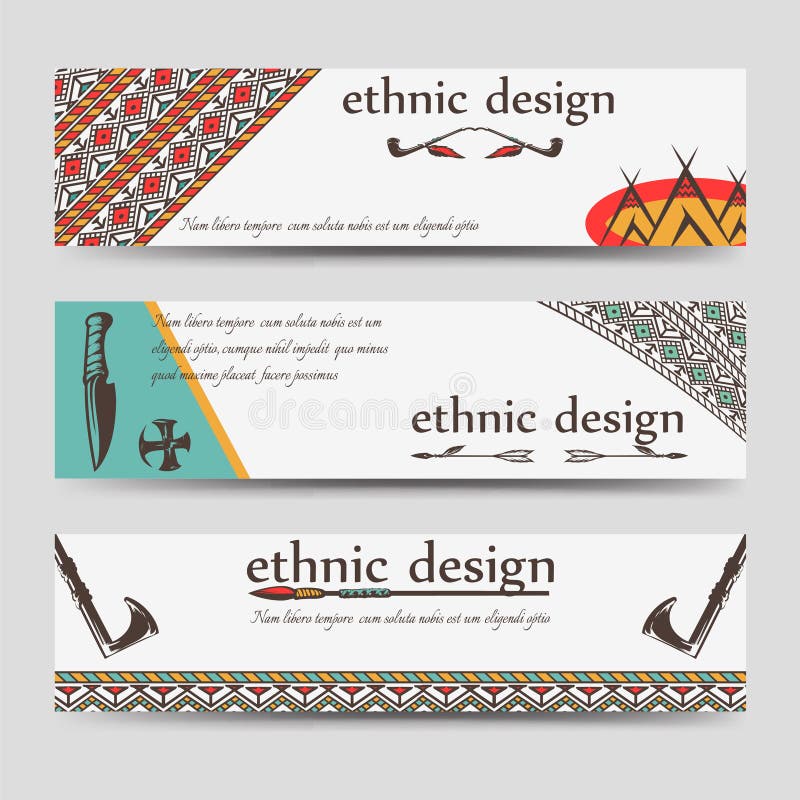 Ethnic Design Banners Template Stock Vector - Illustration of dirty ...