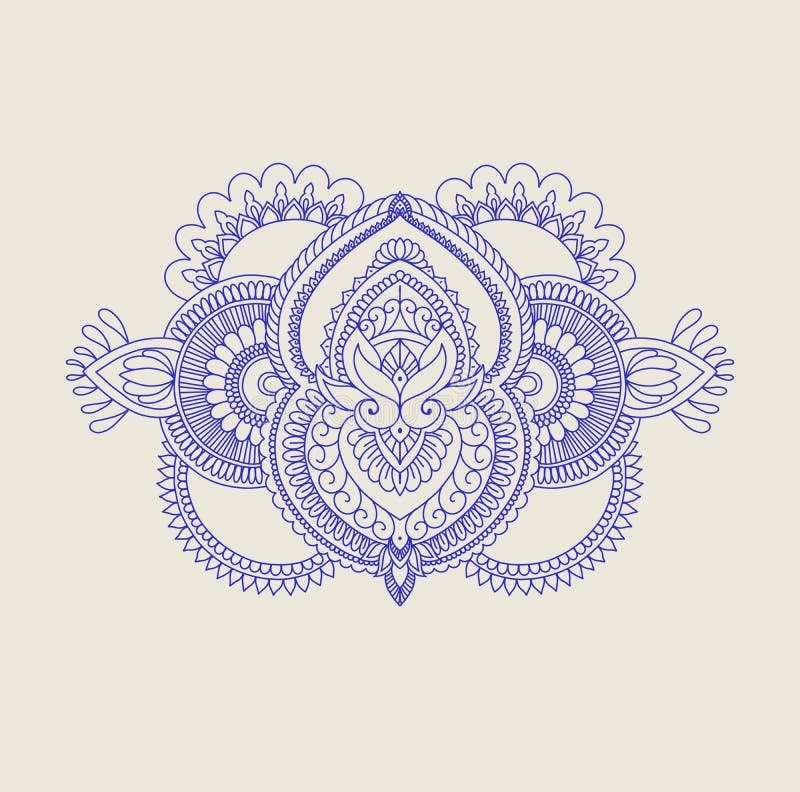 Ethnic Design on a Dull Yellow Background Stock Illustration ...