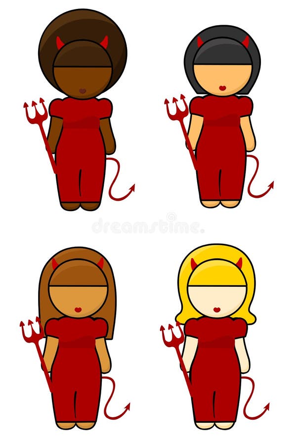 Devil girls stock vector. Illustration of card, fantasy - 6290759