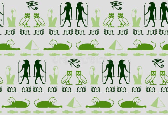 Ethnic Egyptian Writing Script Elements Seamless Stock Vector ...