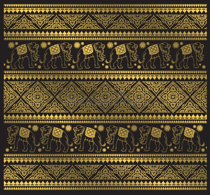 Elephant Pattern Background on Pillar Vector Stock Vector ...