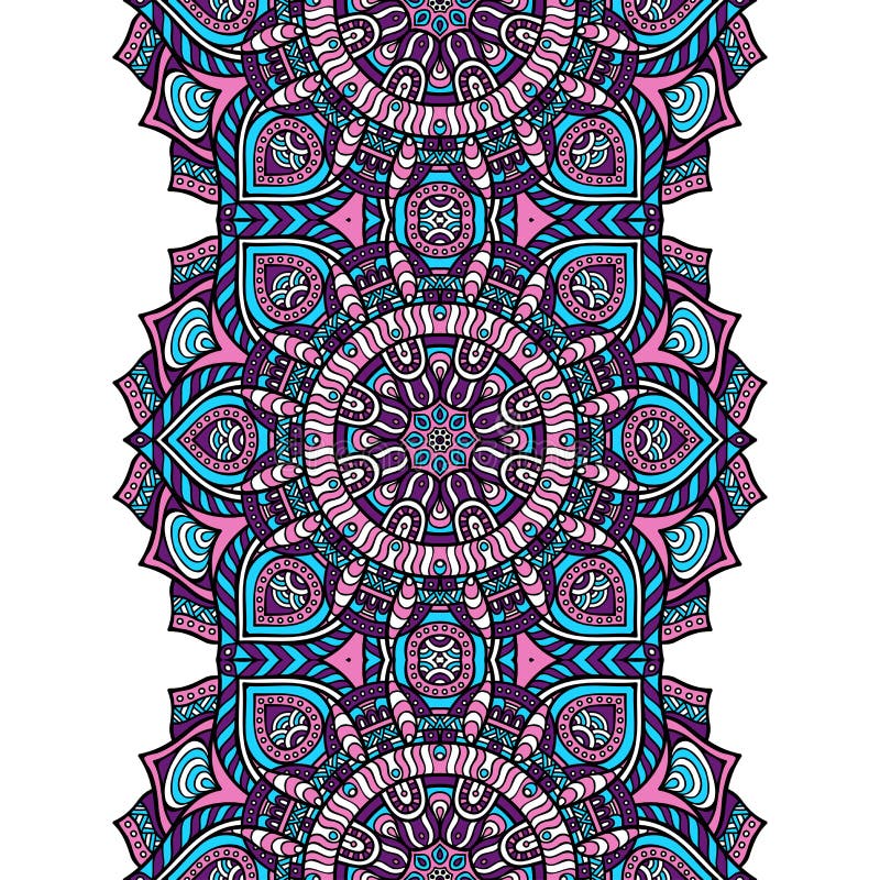 Ethnic Floral Seamless Pattern Stock Vector - Illustration of motif ...