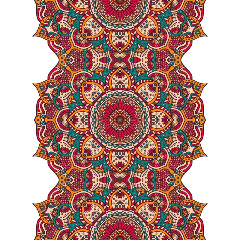 Ethnic Floral Seamless Pattern Stock Vector - Illustration of ...