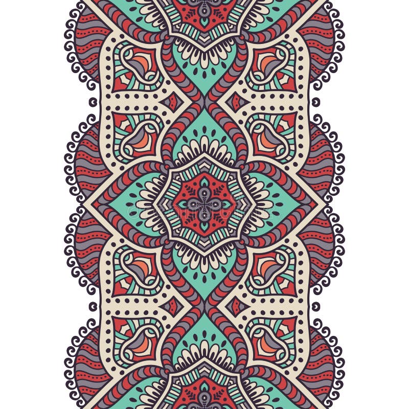 Ethnic Floral Seamless Pattern Stock Vector - Illustration of ...