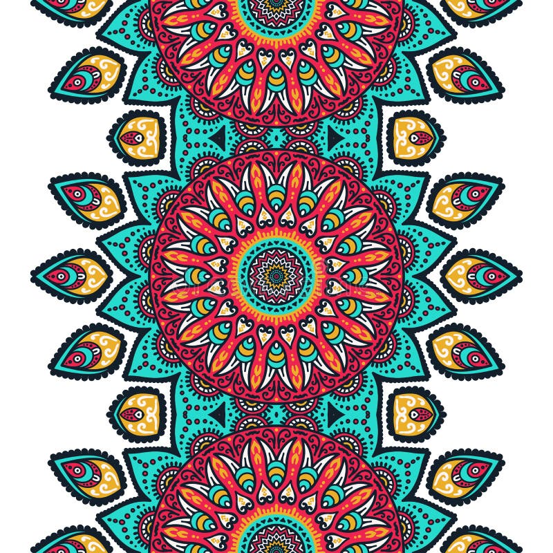 Ethnic Floral Seamless Pattern Stock Vector - Illustration of mystical ...