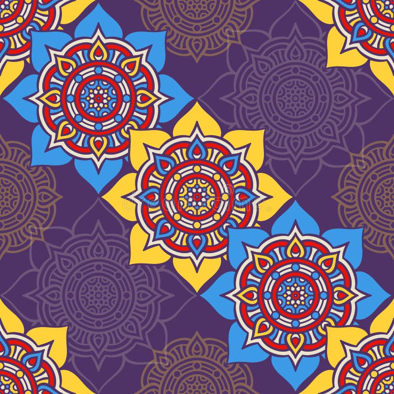 Ethnic Floral Seamless Pattern Stock Vector - Illustration of fabric ...