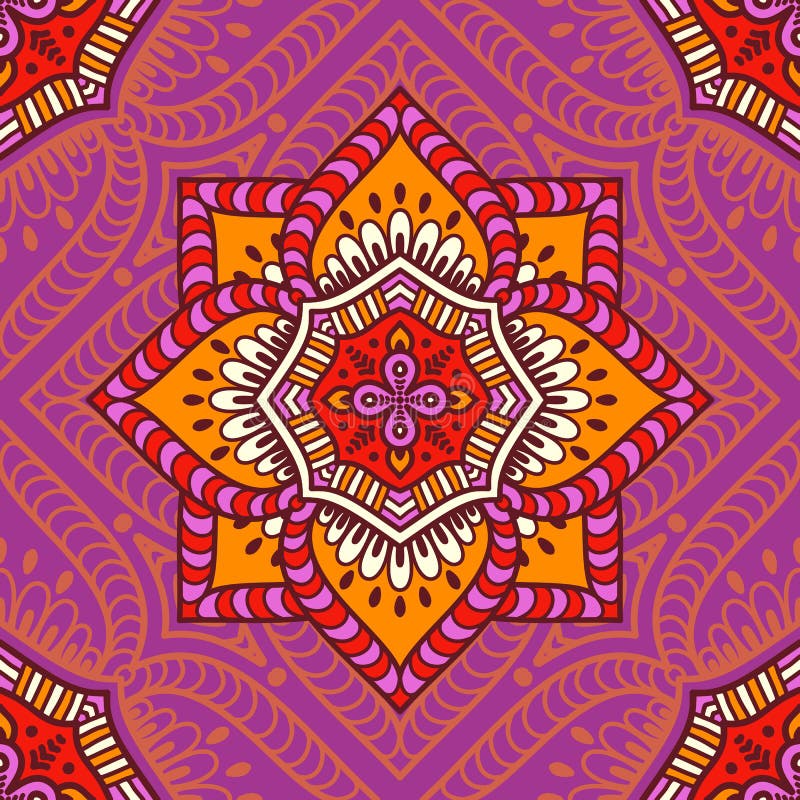 Ethnic Floral Seamless Pattern Stock Vector - Illustration of floral ...