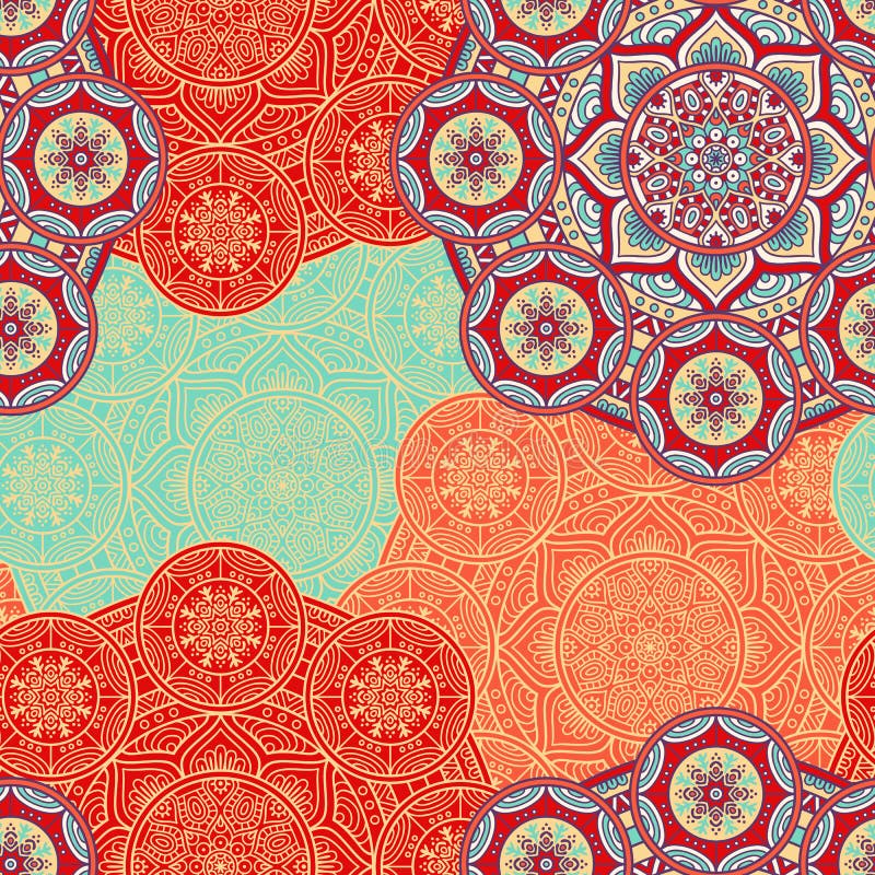 Ethnic Floral Seamless Pattern Stock Vector - Illustration of ethnic ...