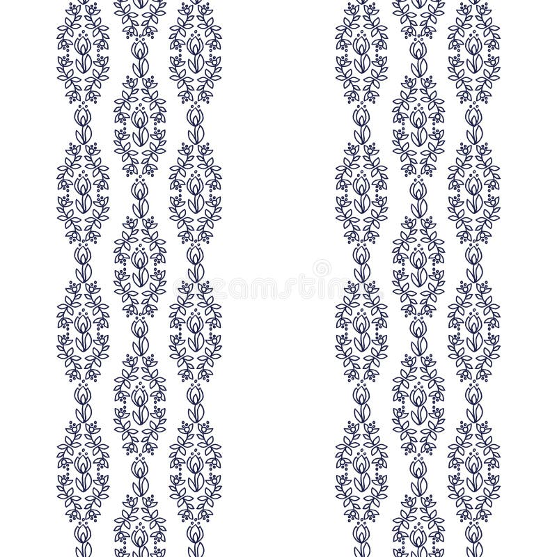 Ethnic Floral Seamless Pattern on White Background Stock Vector ...