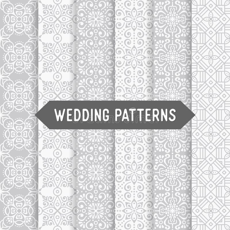 Ethnic Floral Seamless Wedding Patterns Stock Vector - Illustration of ...