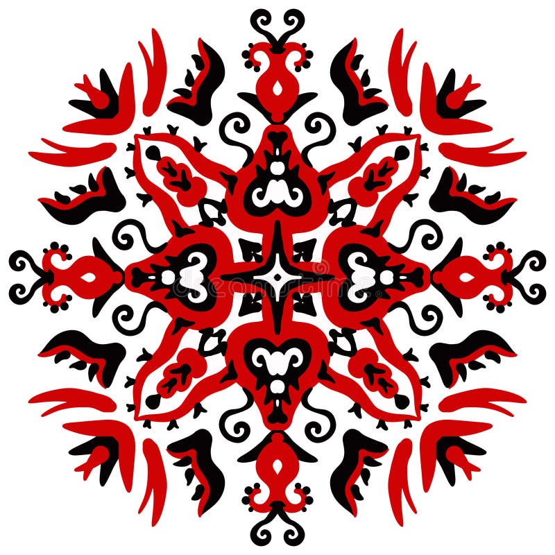 Ethnic Flower Damask Tile Design Seamless Motif Vector Pattern Stock ...