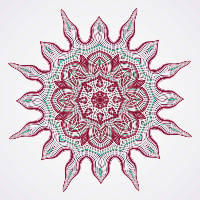 Ethnic Fractal Mandala stock vector. Illustration of design - 55151673