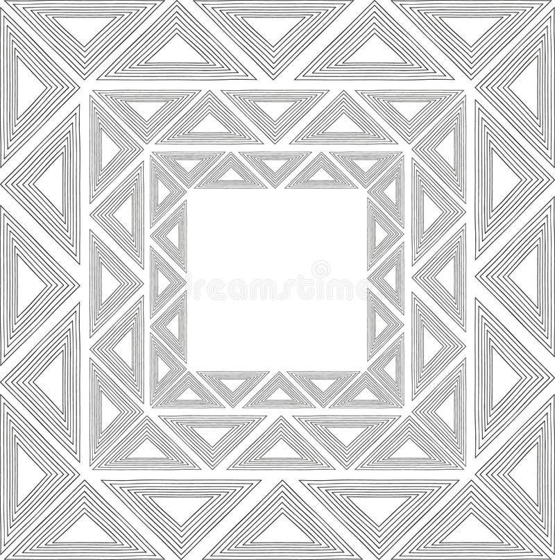 Ethnic Frame. Square Border with Geometric Mexican Textile Pattern ...