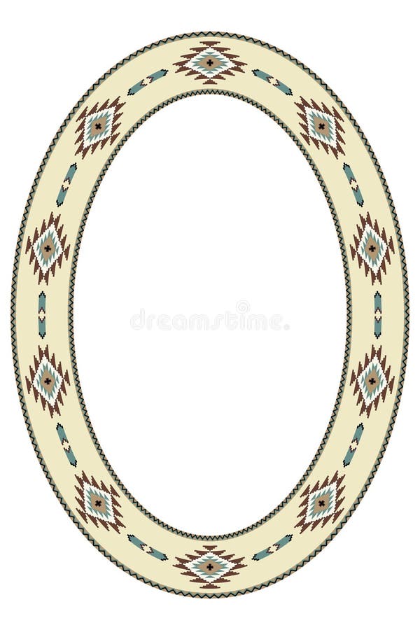 Ethnic Frame. Oval Border with South Western Native Pattern.Ellipse ...