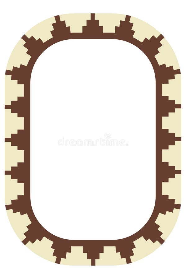 Ethnic Frame. Rectangular Border with Native American Pattern. Size 10 ...