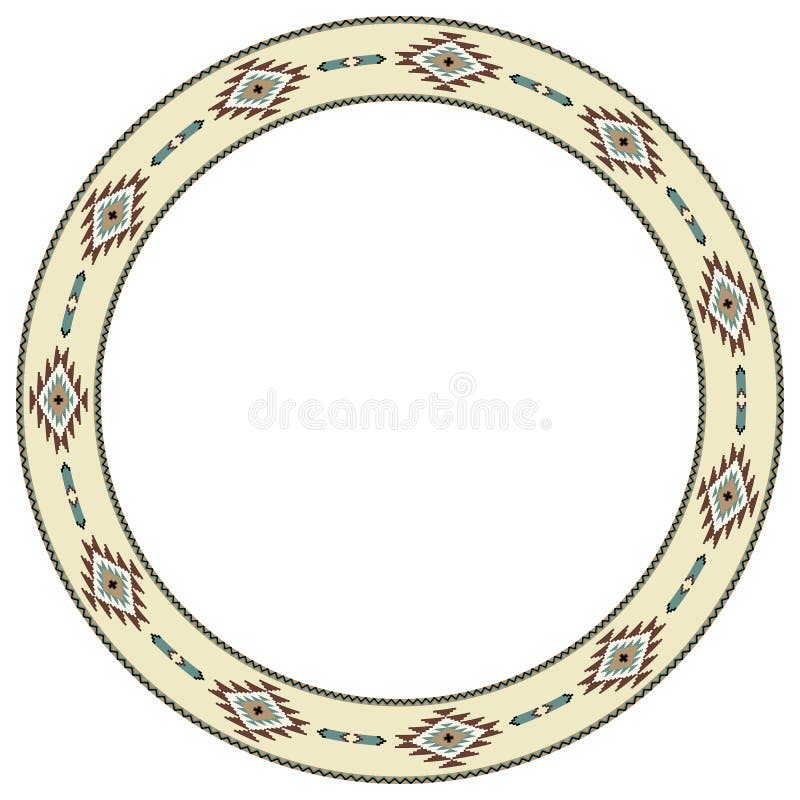 Ethnic Frame. Round Border with South Western Native American Pattern ...